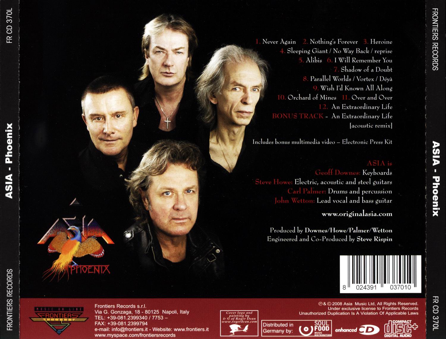 Asia Phoenix : Back | CD Covers | Cover Century | Over 1.000.000 Album ...
